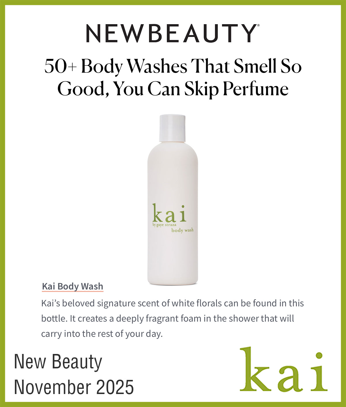 kai body wash - new beauty - november 2025 – kai fragrance