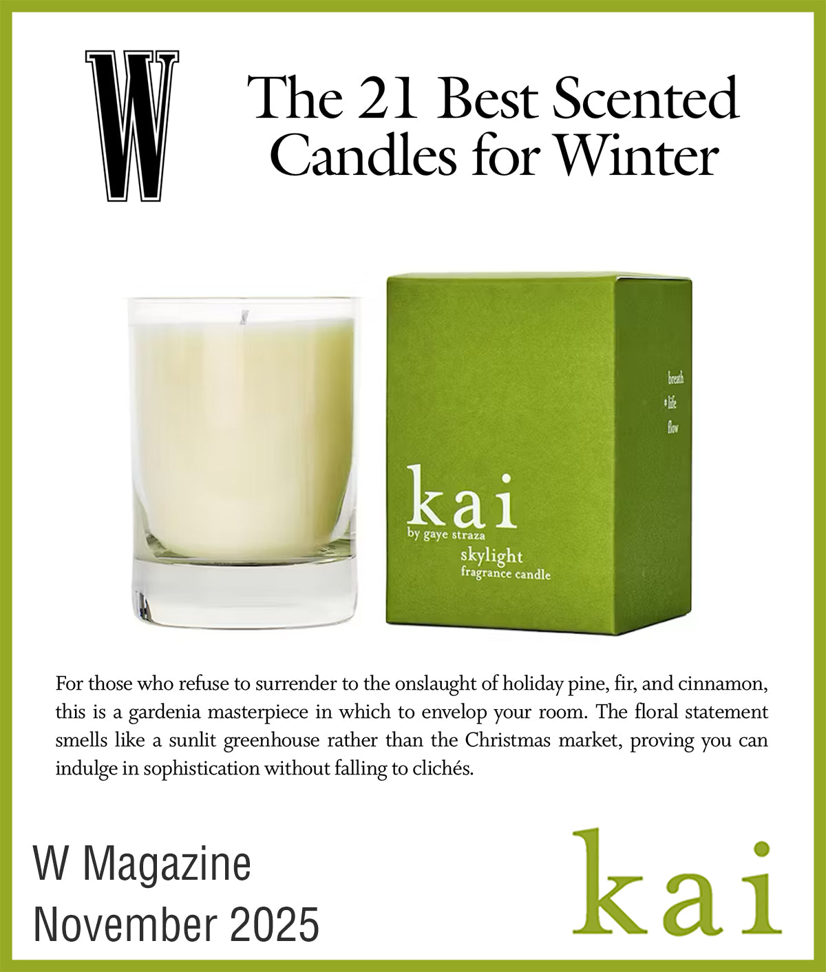 best scented candle for winter - kai skylight candle - w magazine ...